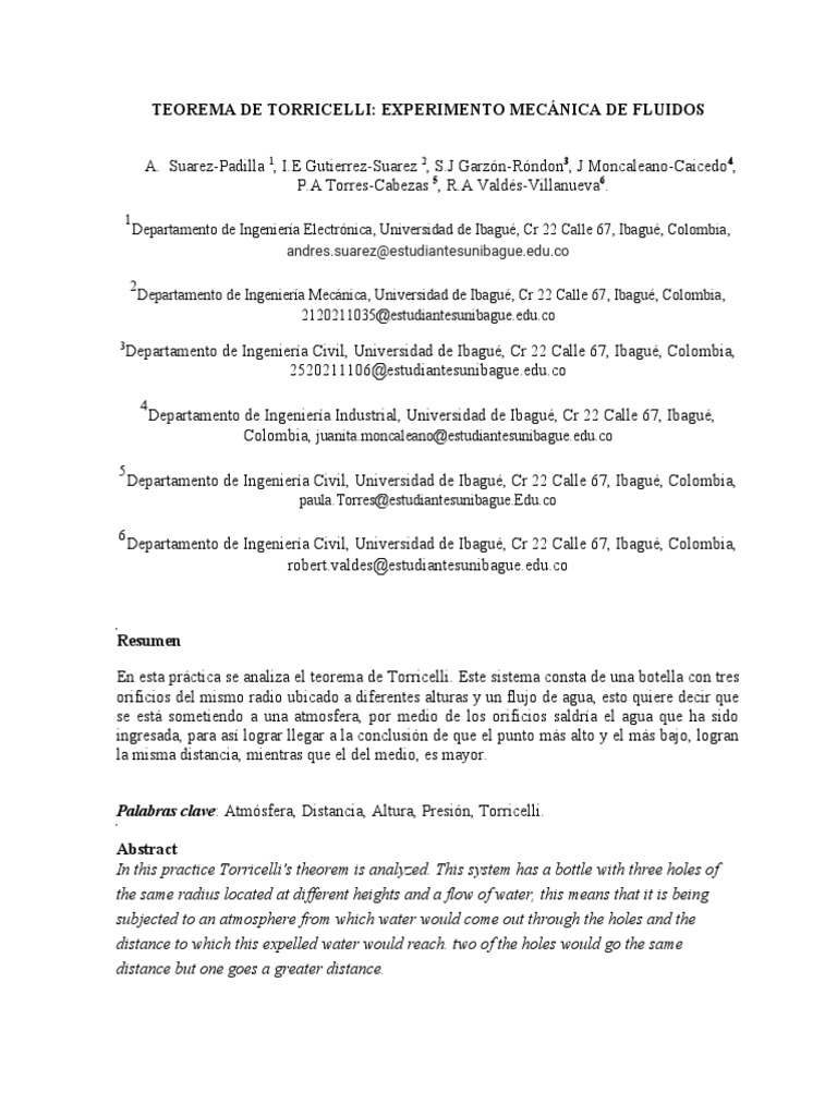 Laboratorio Torricelli | PDF | Cantidades fisicas | Materiales ...