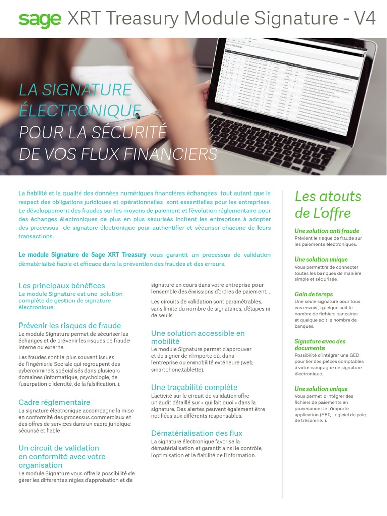 Fiche Sage XRT Treasury Module Signature | PDF | Électronique | Banques