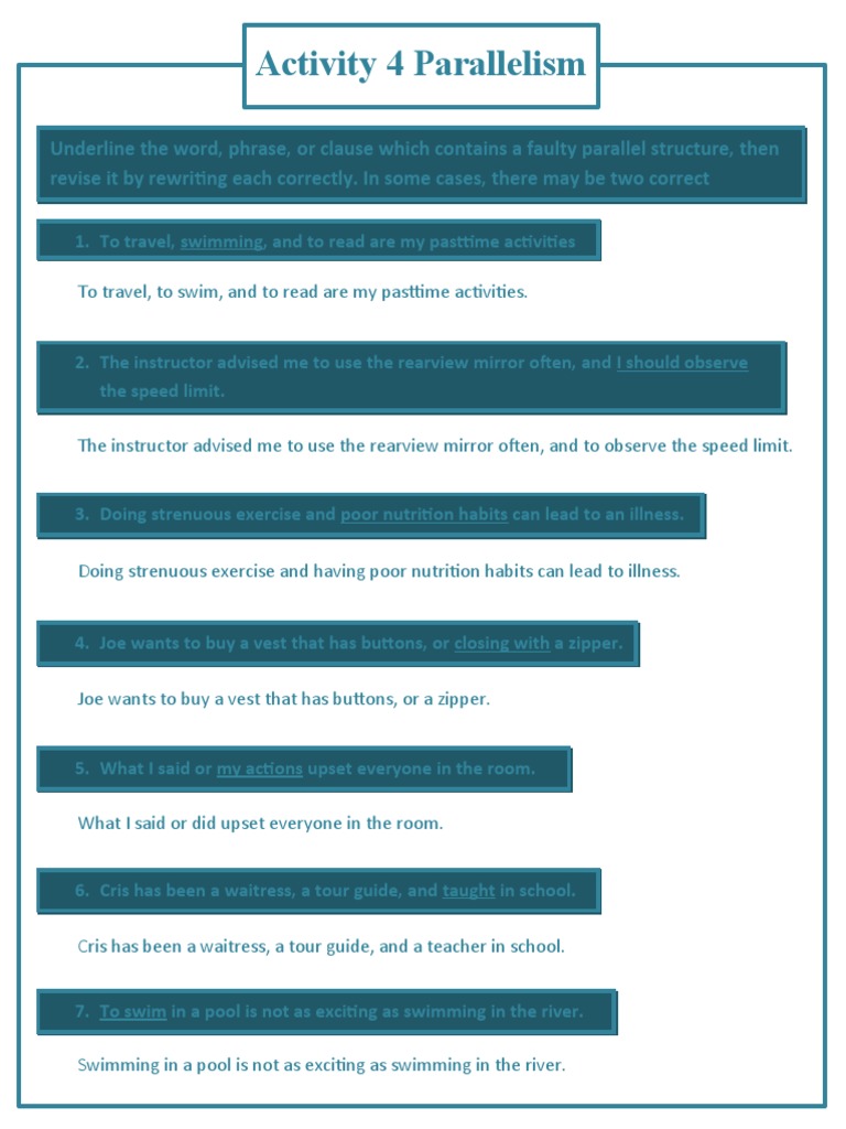 Activity 4 Parallelism | PDF
