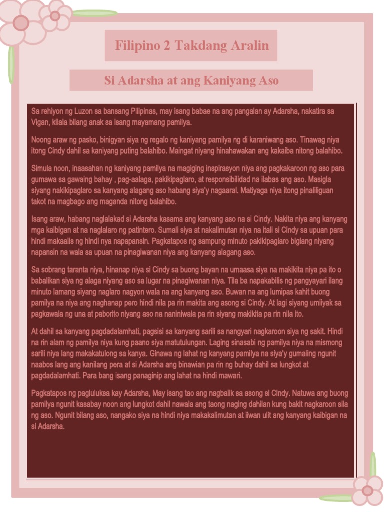 Filipino 2 Takdang Aralin | PDF