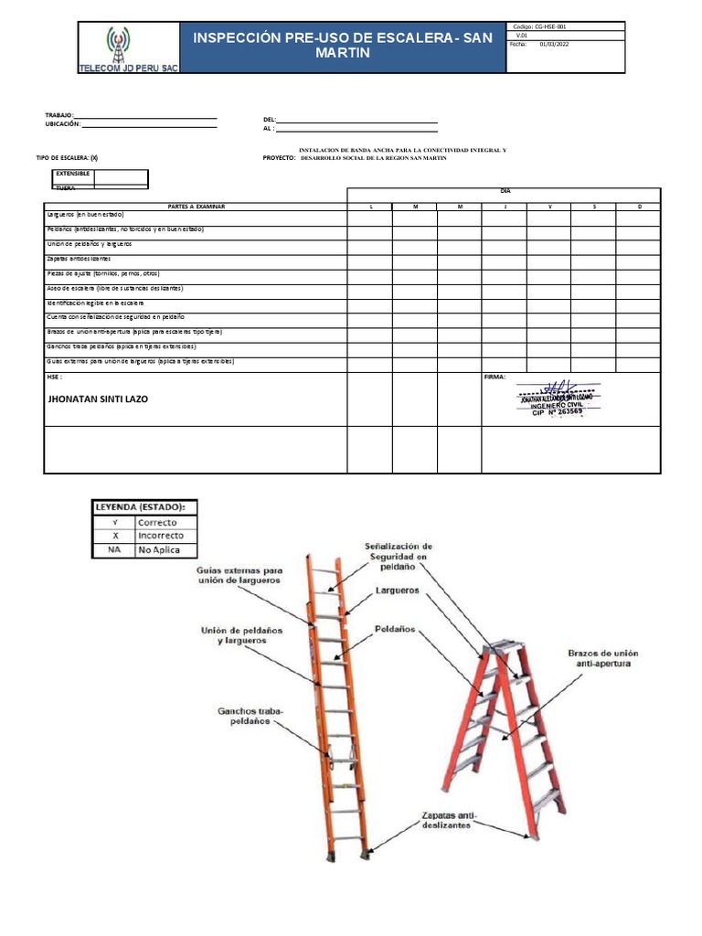 Inspección de Escalera | PDF