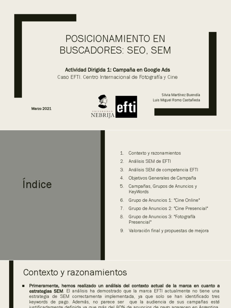 EJEMPLO AD2 B - SEM. Escuela Fotografía | PDF | Marketing de motores de búsqueda | Publicidad ...