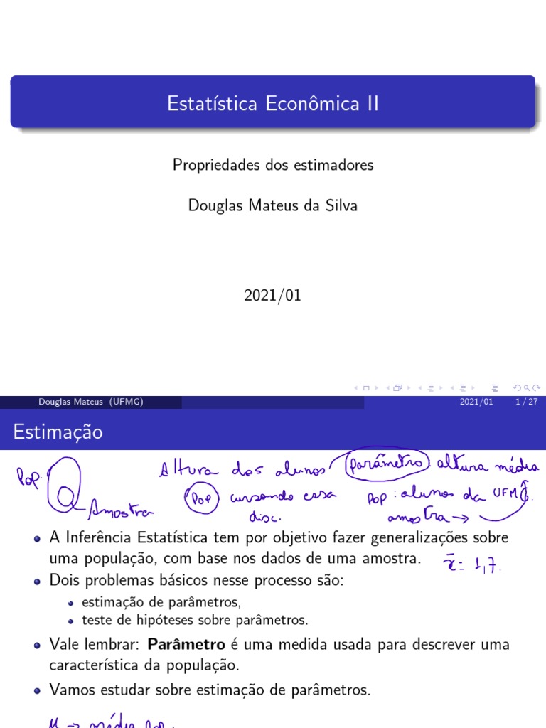 Estimando proporções em uma amostra | PDF | Estimador | Variação