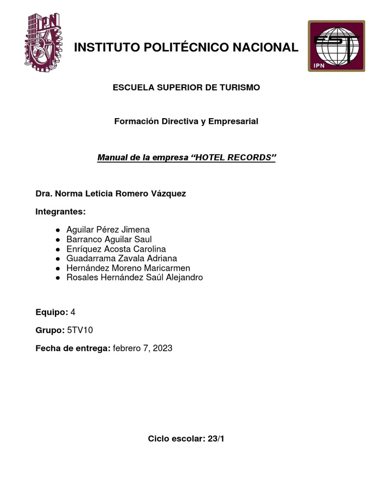 Manual Hoteleria FINAL | Descargar gratis PDF | Hotel | La seguridad ...