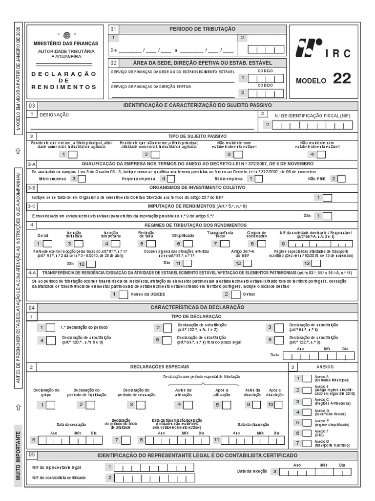 06 Modelo 22 - M22-IRC | PDF | Impostos | Portugal