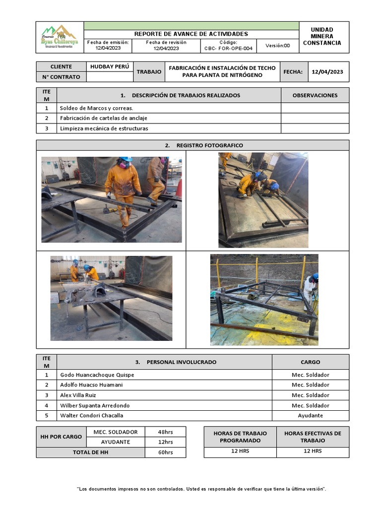 Reporte de Avance de Actividades | PDF