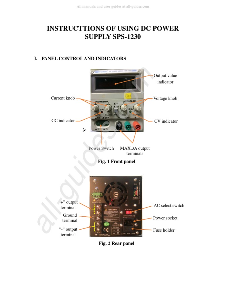 Sps 1230 | PDF | Power Supply | Fuse (Electrical)