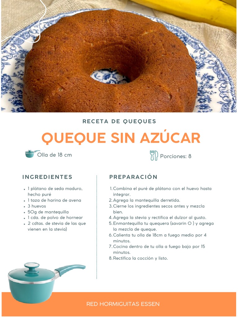 Queque Sin Azúcar: Receta de Queques | PDF | Chocolate | Huevo como alimento