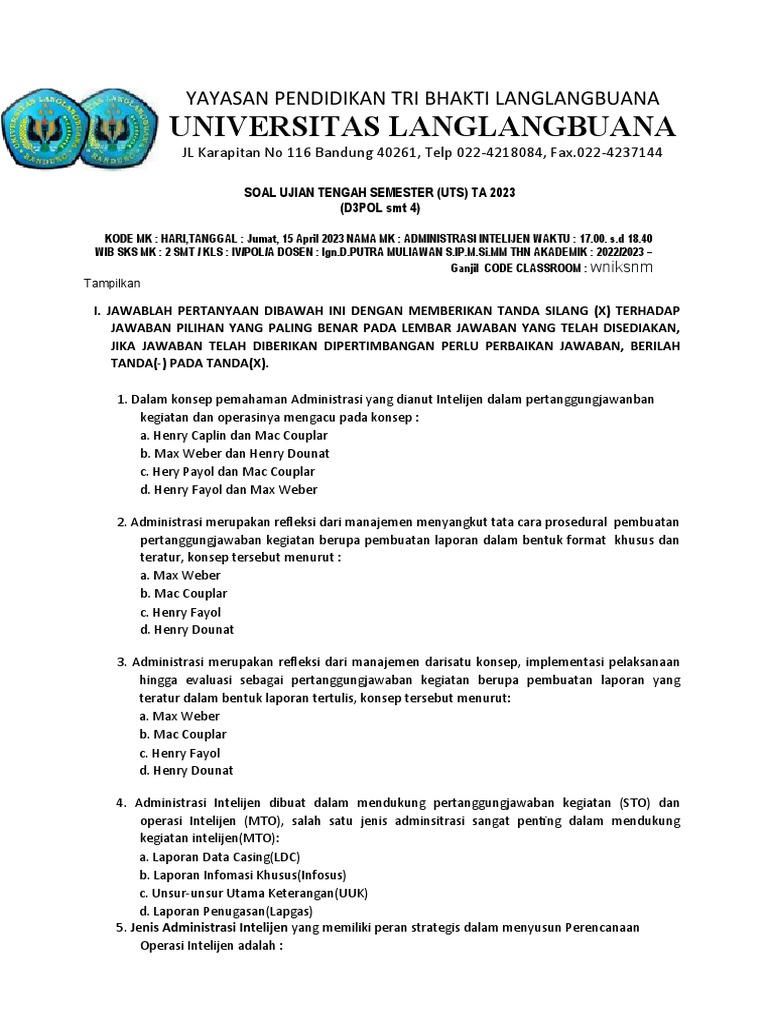 UTS D3UNLA (Smt4) 2023 | PDF | Komputer