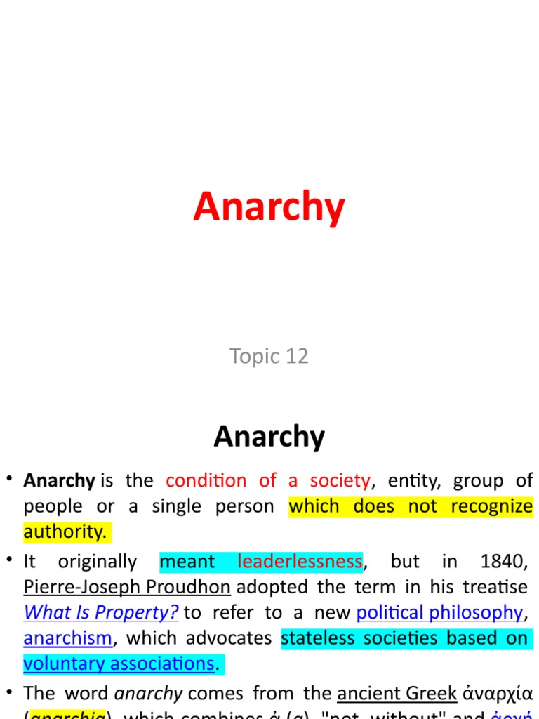 Topic 13 A Coming Anarchy | Download Free PDF | Anarchy | Global Politics