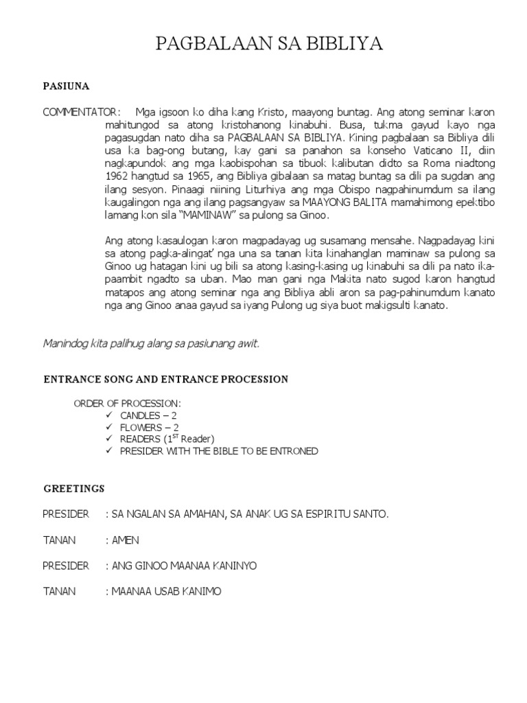 Pagbalaan Sa Bibliya | PDF