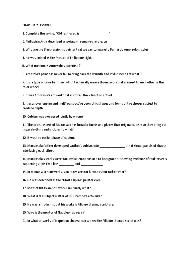 CHAPTER 2 Art app-WPS Office | PDF | Cubism | Paintings