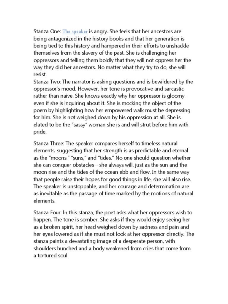 Still I Rise Analysis | PDF