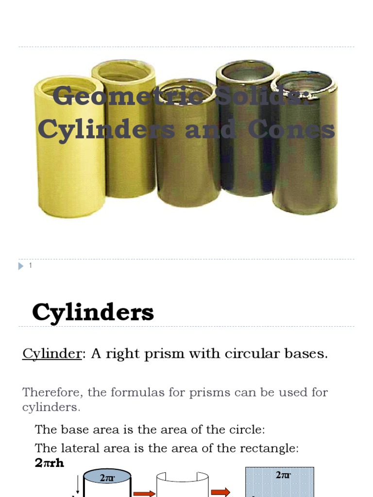 Cones and Cylinders | Download Free PDF | Area | Classical Geometry