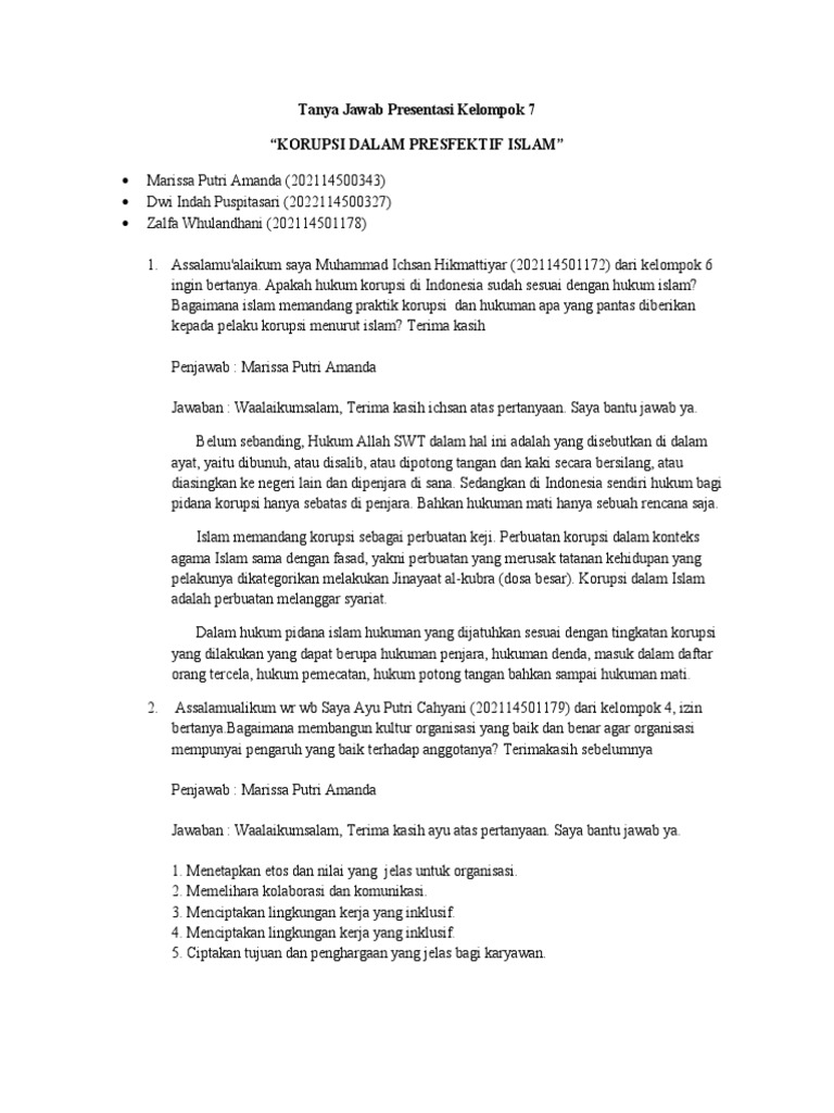 Korupsi dalam Perspektif Islam | PDF