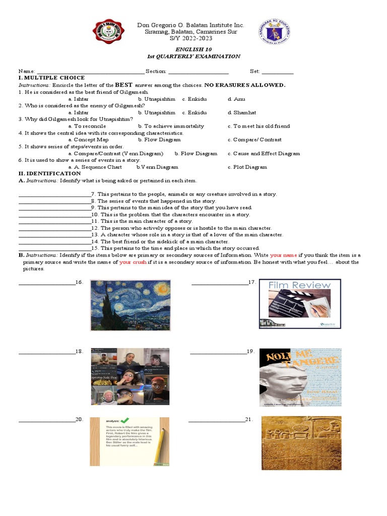 G10 - ENGLISH-10-1st Quarterly EXAM-2022 | PDF | Cognitive Science ...