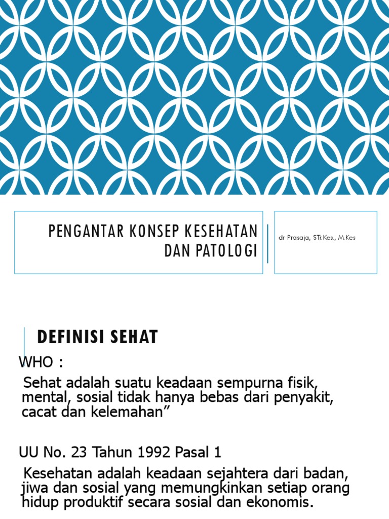 Pengantar Konsep Kesehatan Dan Patologi | PDF
