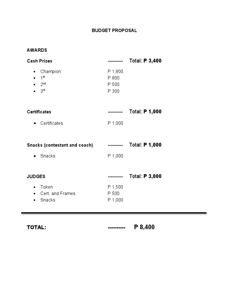 Budget Proposal | PDF