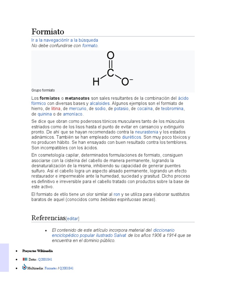 Propiedades y usos de los formiatos | PDF