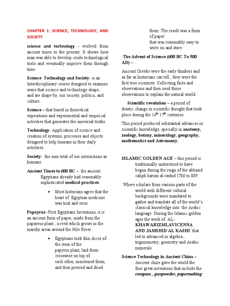 STS Updated Reviewer Chapter 1 3 | PDF