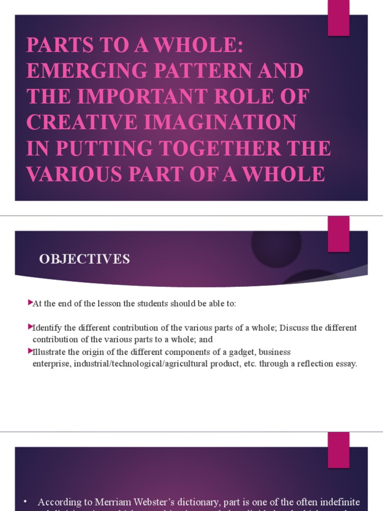 Different Contribution of The Parts To A Whole | PDF | Brainstorming | Creativity