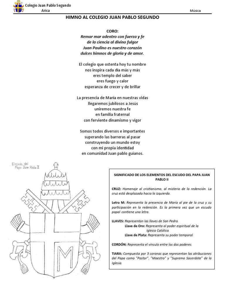 Himno Del Colegio | PDF | María, madre de Jesús | Papa