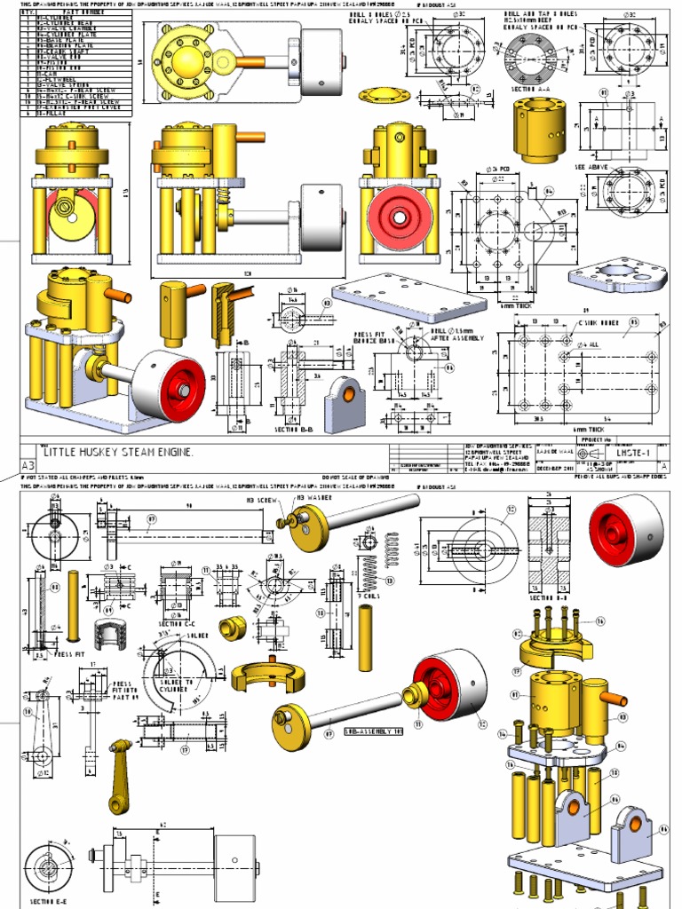 A3 Little Huskey Steam Engine | PDF | Mechanical Engineering | Metalworking