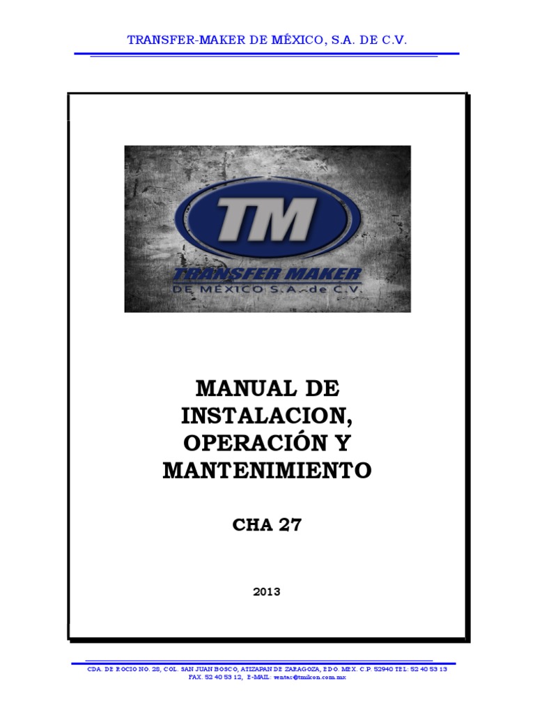 Transfer Maker Manual CHA-27 | PDF | Construcción | Soldadura