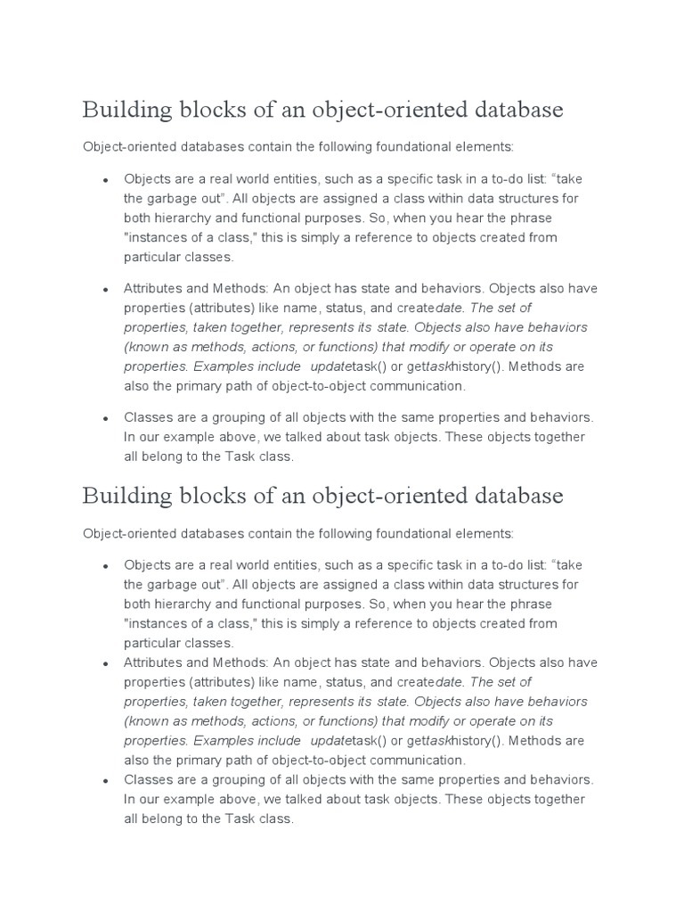 Building Blocks of An Object | PDF