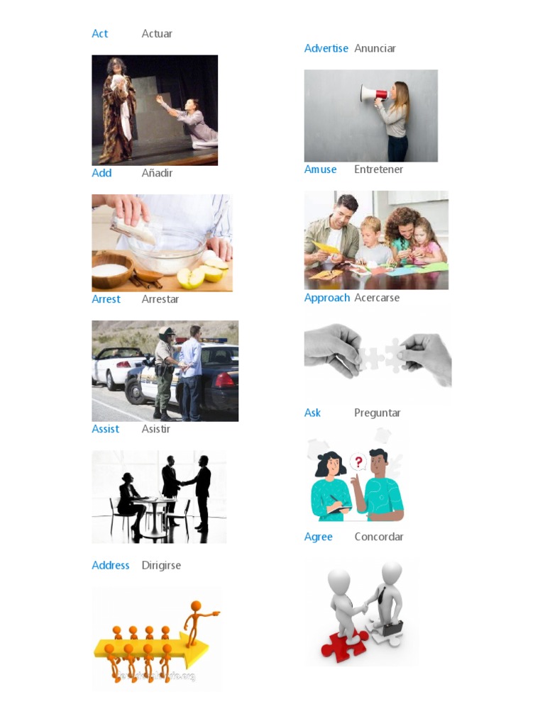 240 Verbos en Ingles Ilustrados | PDF