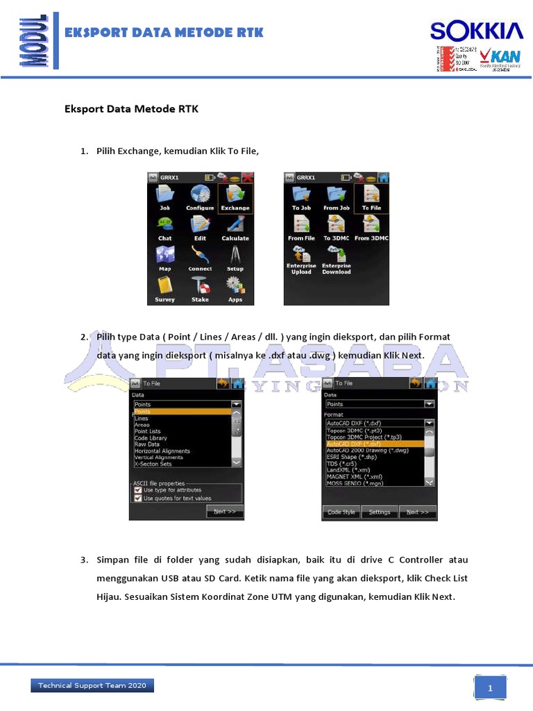 Panduan Ekspor Data RTK | PDF