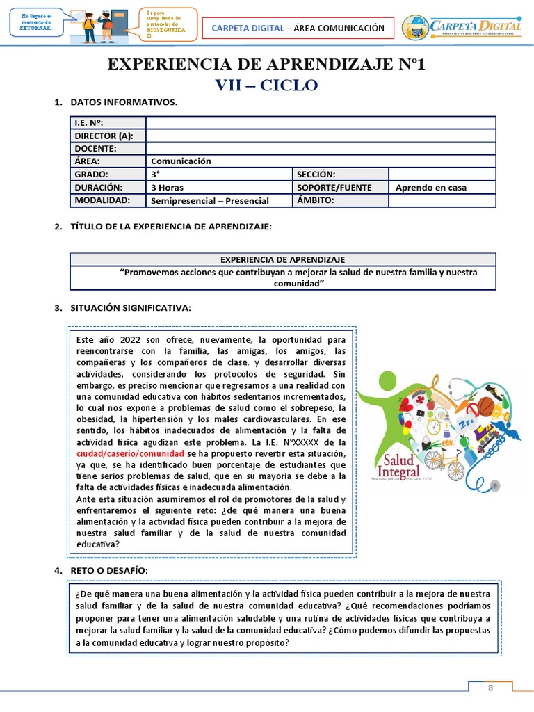 3° Experiencia de Aprendizaje Sesion 1-Sem.1-Exp.1-Com | PDF | Aprendizaje | Comprensión lectora