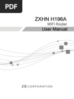 ZTE H1600 Home Gateway User Manual | PDF | Wi Fi | Computer Network