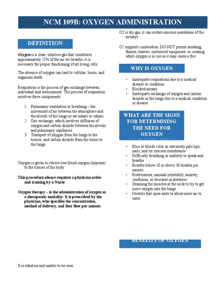 PRELIM-NCM109 B-Oxygen Administration | PDF | Breathing | Respiratory ...