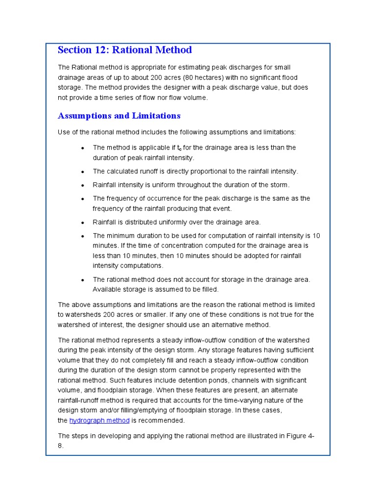 Rational Method Manual | PDF | Discharge (Hydrology) | Drainage Basin