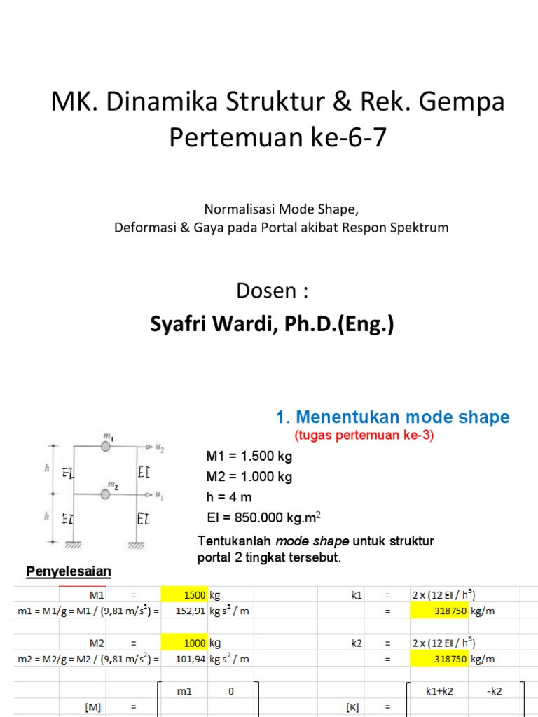 Pertemuan-6-7 - Dinamika Struktur & Rek - Gempa | PDF