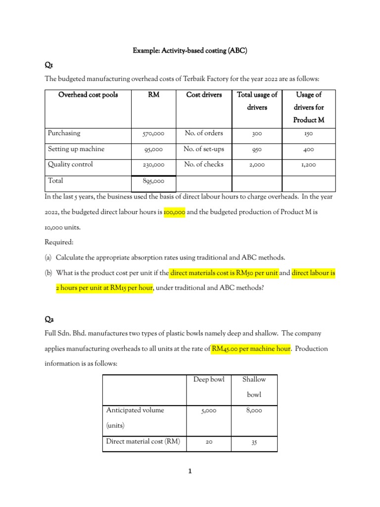 Example - ABC | PDF | Cost Of Goods Sold | Business Process