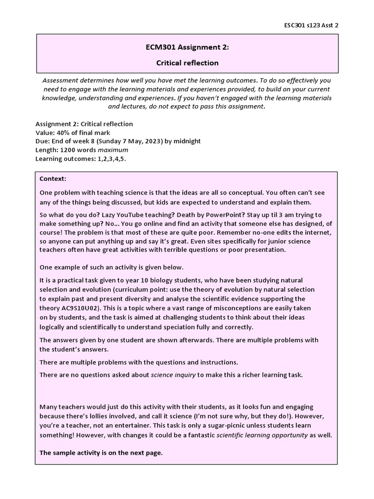 ECM301 s123 Assgt 2 Critical Reflection FINAL | PDF ECM301 s123 Assgt 2 Critical Reflection FINAL | PDF