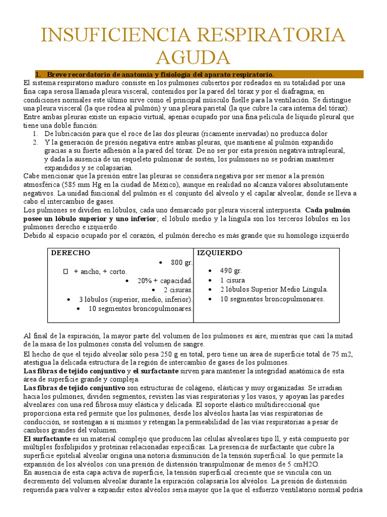 Insuficiencia Respiratoria Aguda | PDF | Neumonía | Pulmón