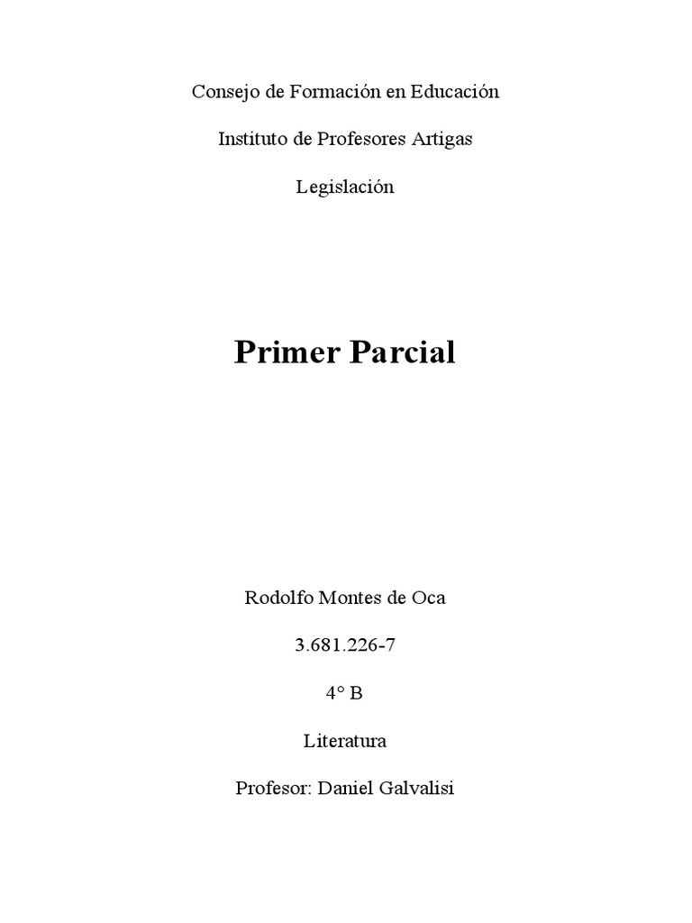 Rodolfo Montes de Oca - 4°B - Parcial de Legislación | PDF | Derechos ...