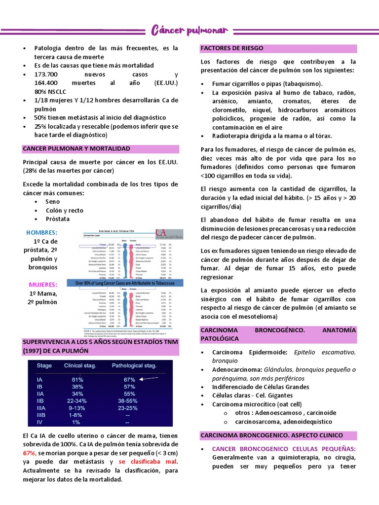 Cáncer Pulmonar-Insuf. Respiratoria | PDF | Cáncer de pulmón | Sistema ...