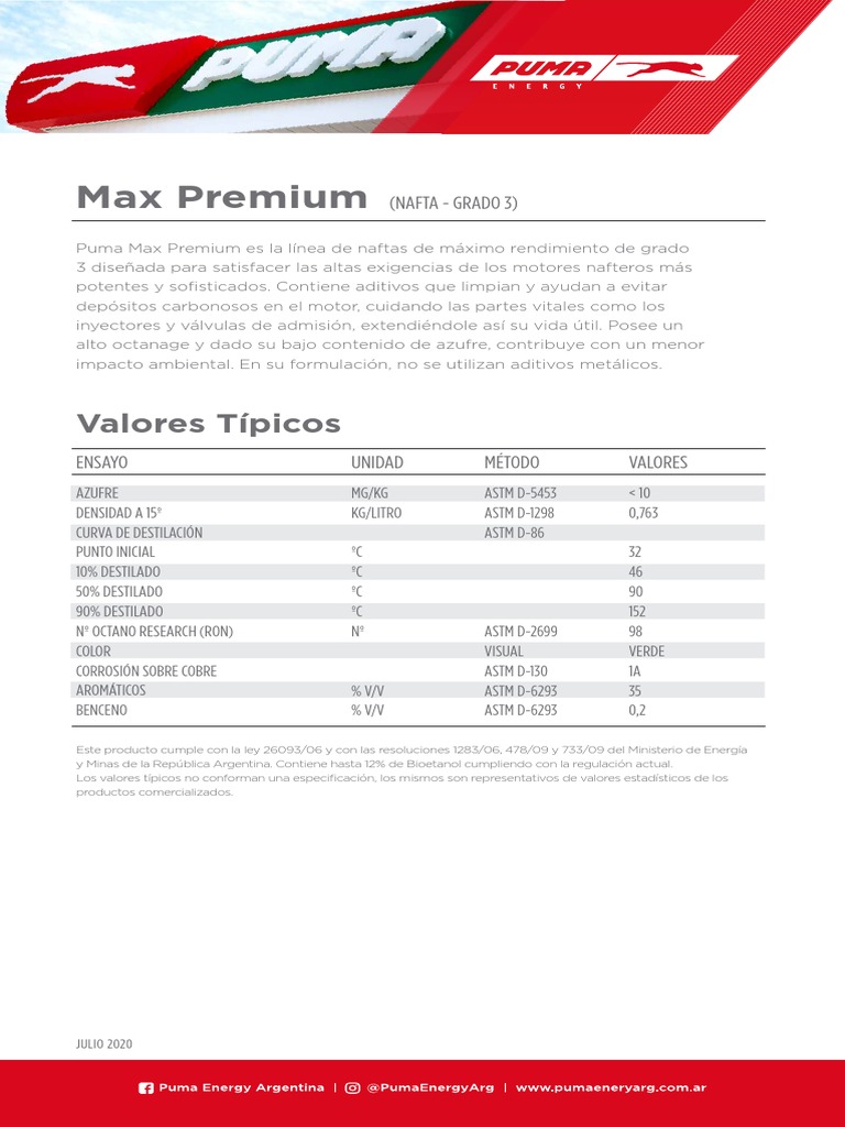 Puma Max Premium NAFTA GRADO 3 1080x1920 PX 04 2021 | PDF