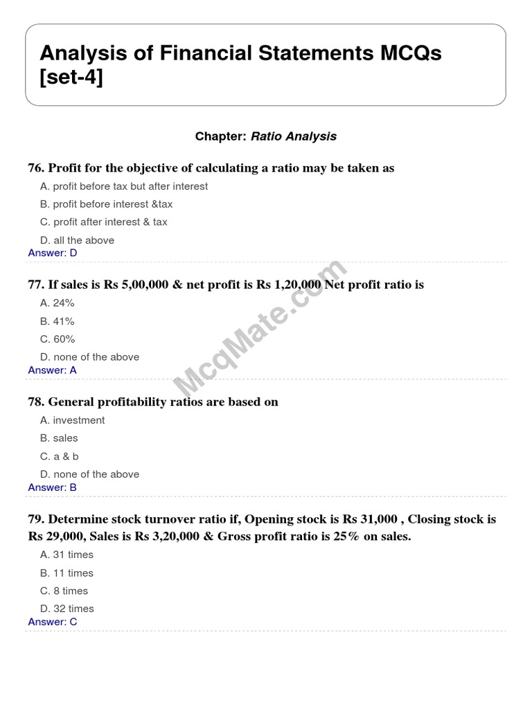 Analysis of Financial Ratios and Concepts: A Comprehensive Review of ...