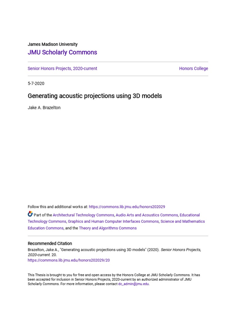 Generating Acoustic Projections Using 3D Models | PDF | 3 D Computer ...