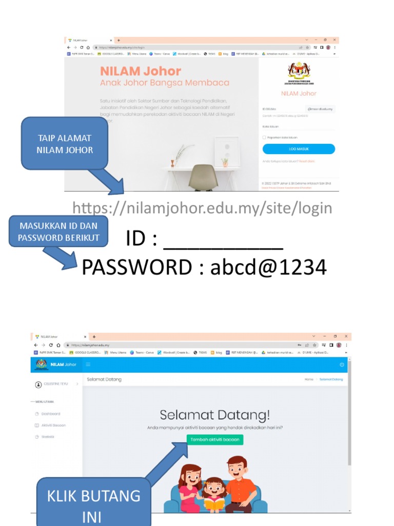 ID: - PASSWORD: Abcd@1234: Taip Alamat Nilam Johor | PDF