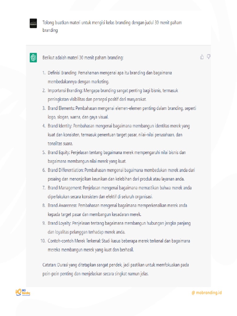 Fundamental Branding (30 Menit Paham Branding) | PDF