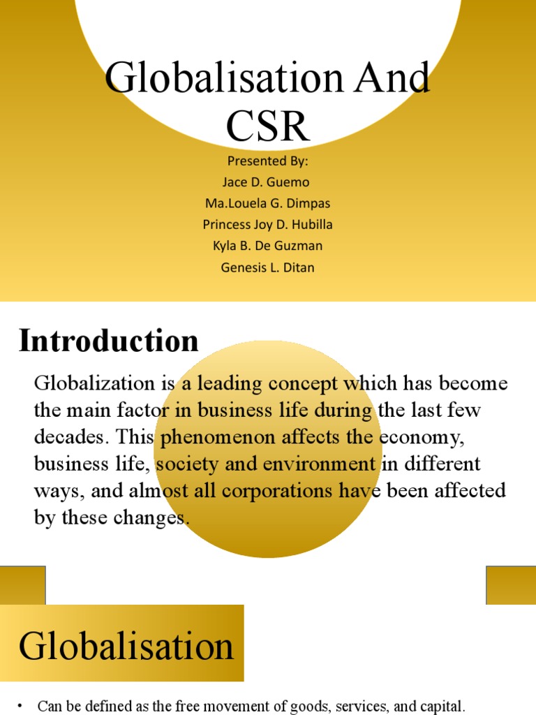 Globalisation and CSR | PDF