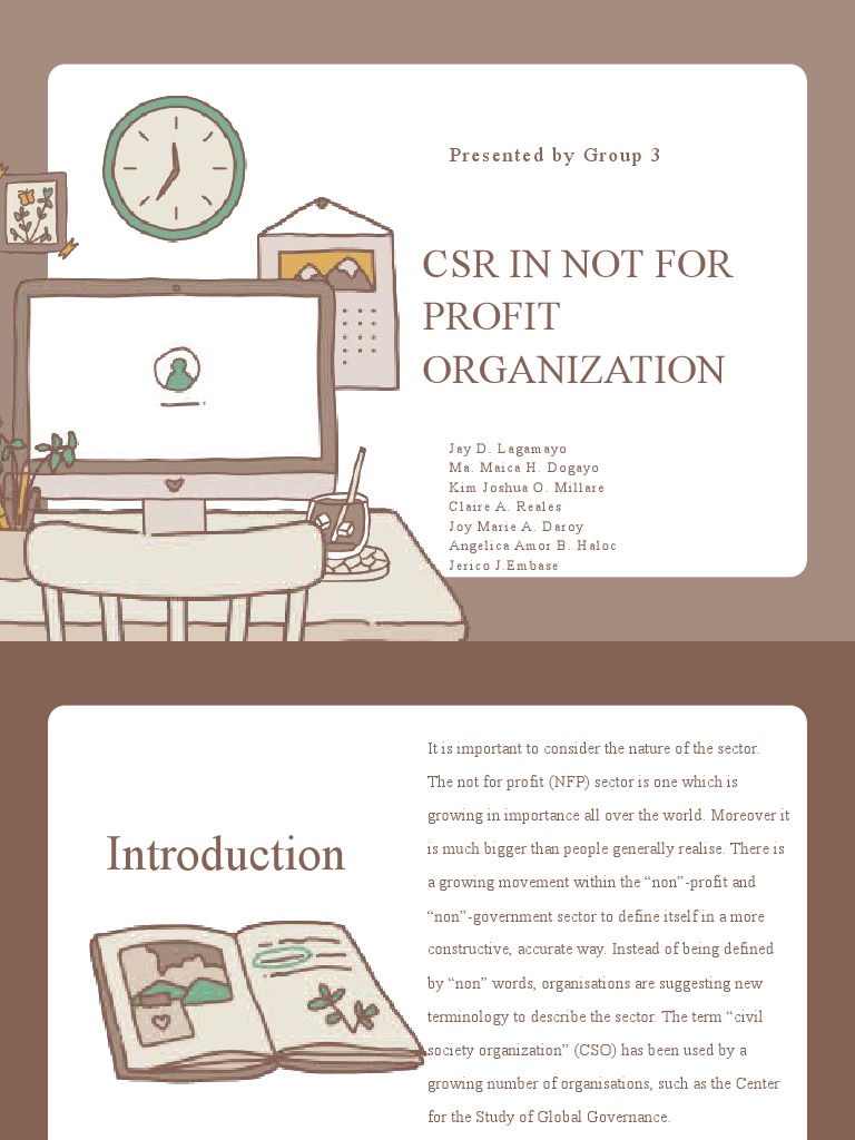 CSR in Not For Profit Organizations | PDF | Corporate Social ...