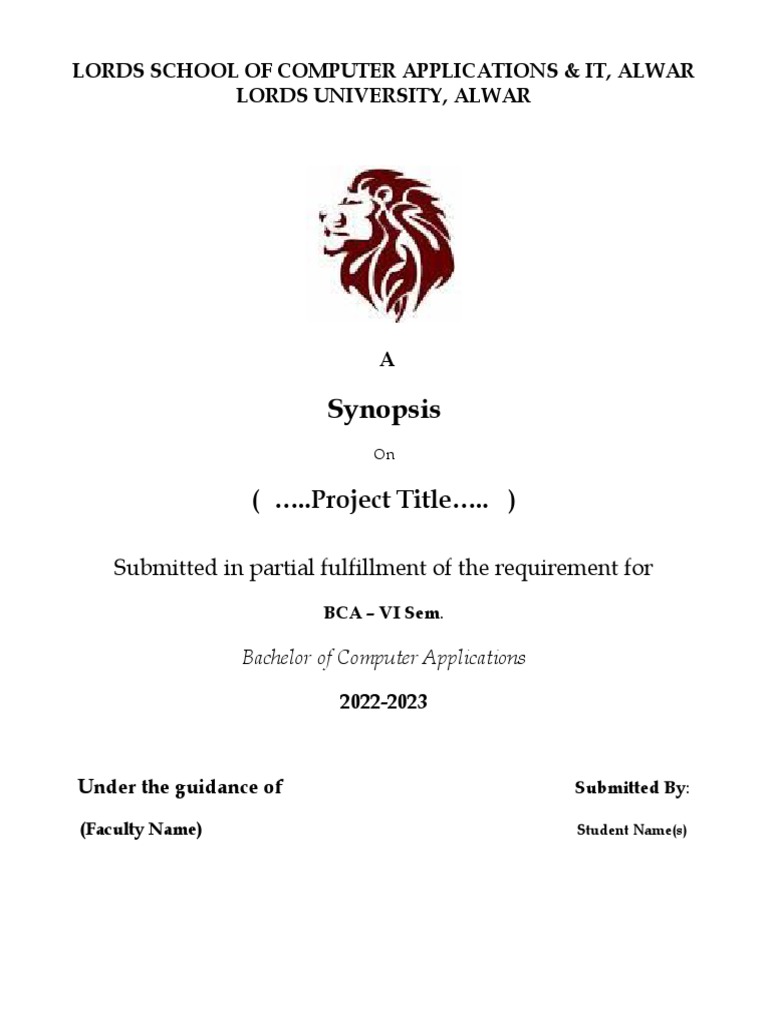 Synopsis FrontPage | PDF