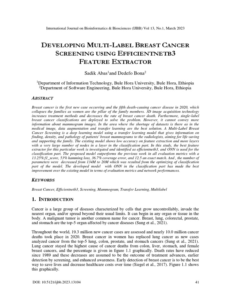 Developing Multi-Label Breast Cancer Screening Using Efficientnetb3 ... Developing Multi-Label Breast Cancer Screening Using Efficientnetb3 ...